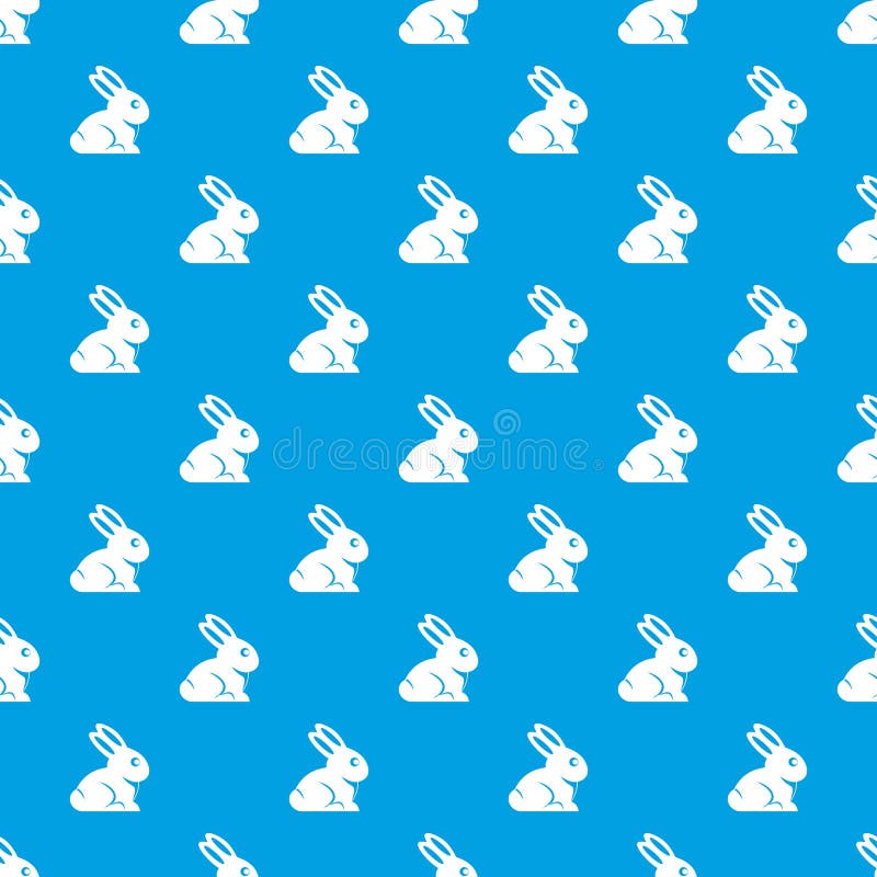 Easter Bunny Pattern Seamless Blue Stock Vector - Illustration of ...