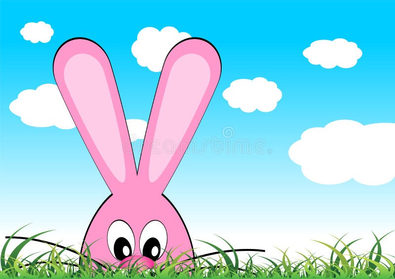 Easter bunny peeping out stock vector. Illustration of seasonal - 8378247