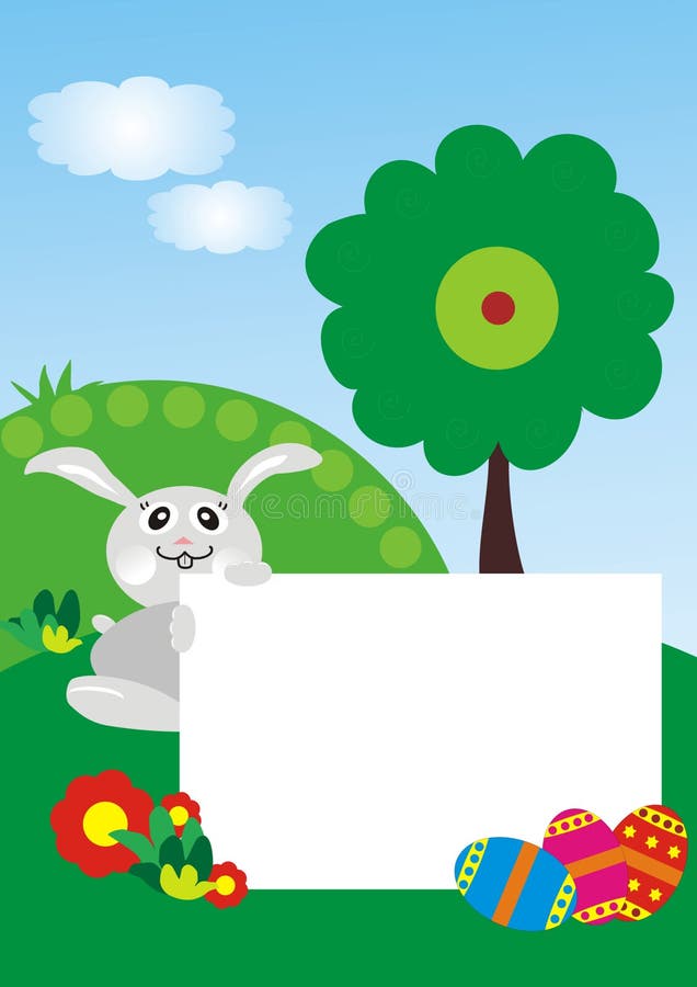 Easter Bunny with Photo Frame Stock Vector - Illustration of card ...