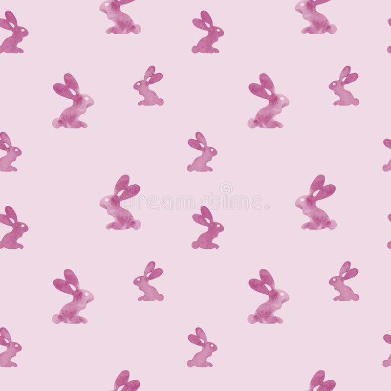 Pink Watercolor Bunny Seamless Pattern Stock Illustrations – 953 Pink ...