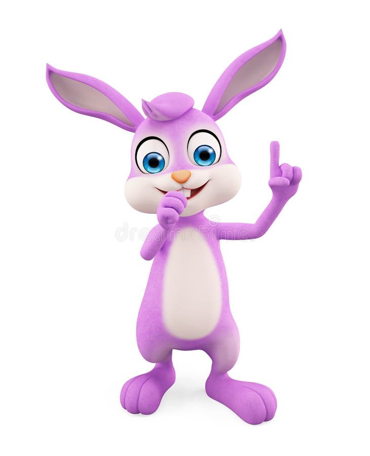 Easter Bunny with Pointing Pose Stock Illustration - Illustration of ...