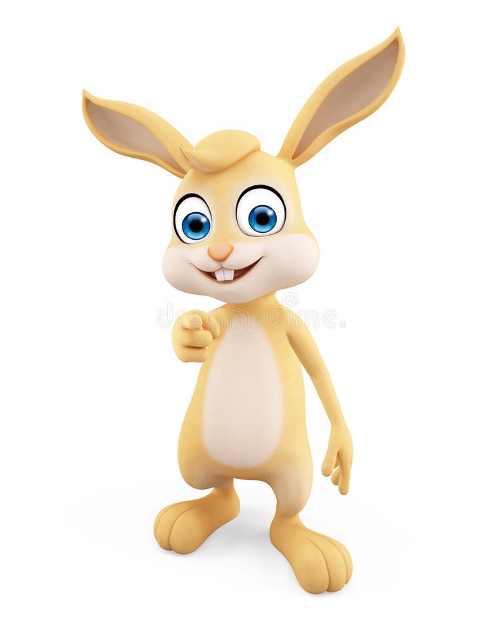 Easter Bunny with Pointing Pose Stock Illustration - Illustration of ...