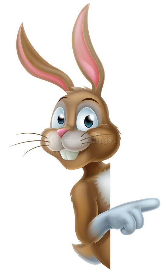 Easter Bunny Pointing Sideways Stock Vector - Illustration of hunt ...