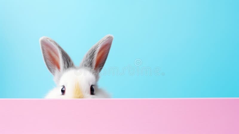 Easter Bunny Rabbit Banner stock illustration. Illustration of spring ...