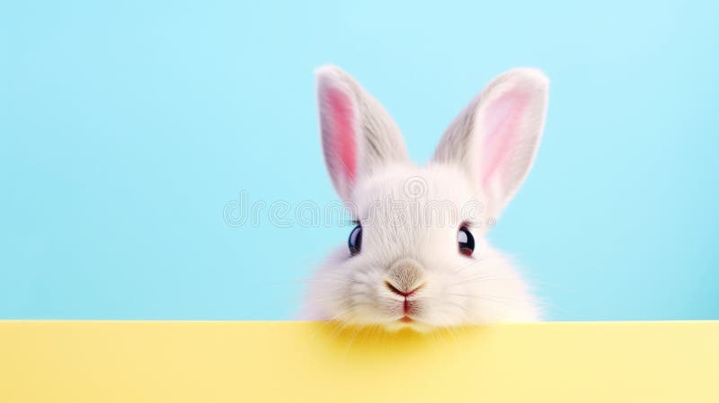 Easter Bunny Rabbit Banner stock illustration. Illustration of pretty ...