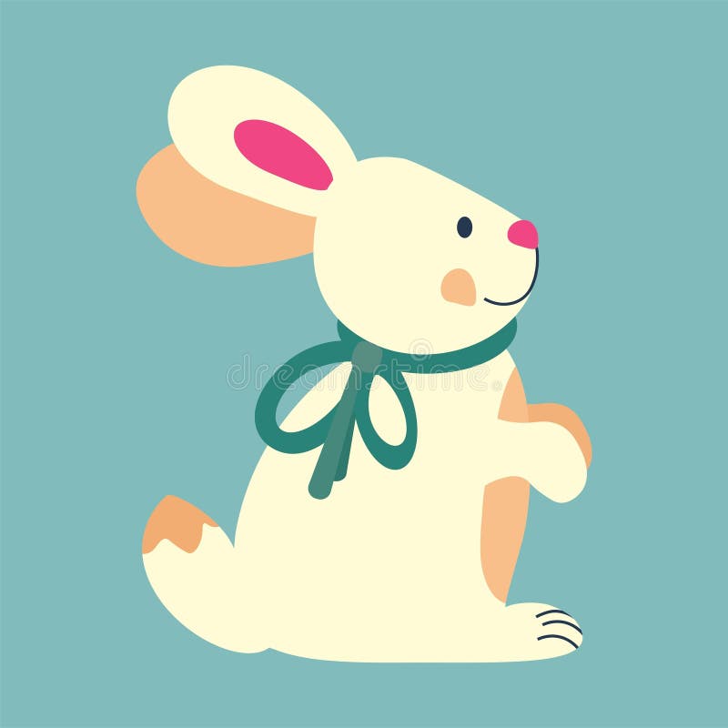 Easter Bunny, a Rabbit with a Bow on His Neck Stock Vector ...