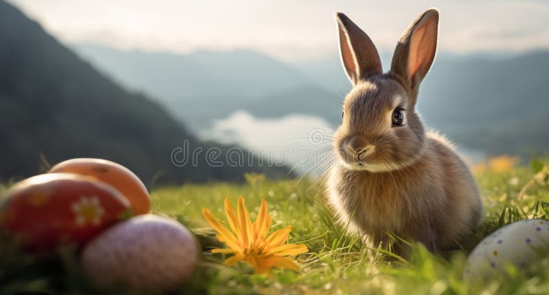 Easter Bunny Rabbit Chocolate Eggs Hunt Concept Stock Illustration ...