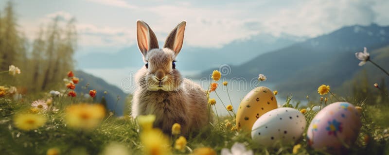 Easter Bunny Rabbit Chocolate Eggs Hunt Concept Stock Illustration ...