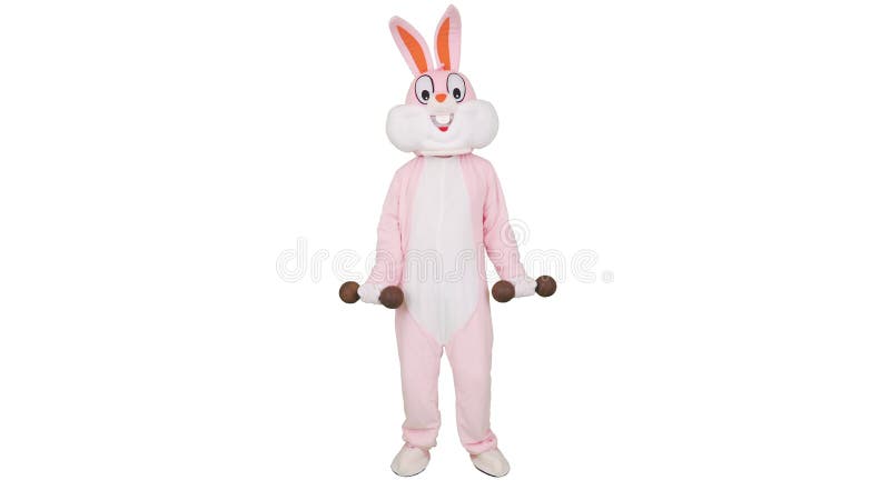 Easter Bunny or Rabbit Sportsman Athlete Bodybuilder is Lifting ...