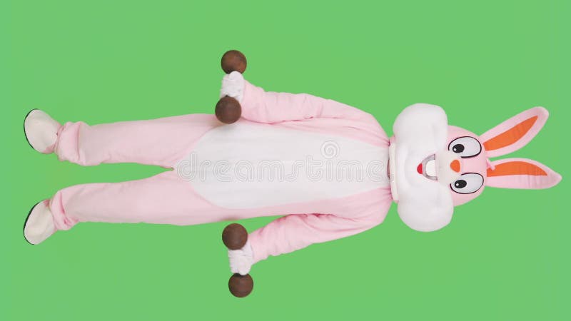 Easter Bunny or Rabbit Sportsman Athlete Bodybuilder is Lifting ...