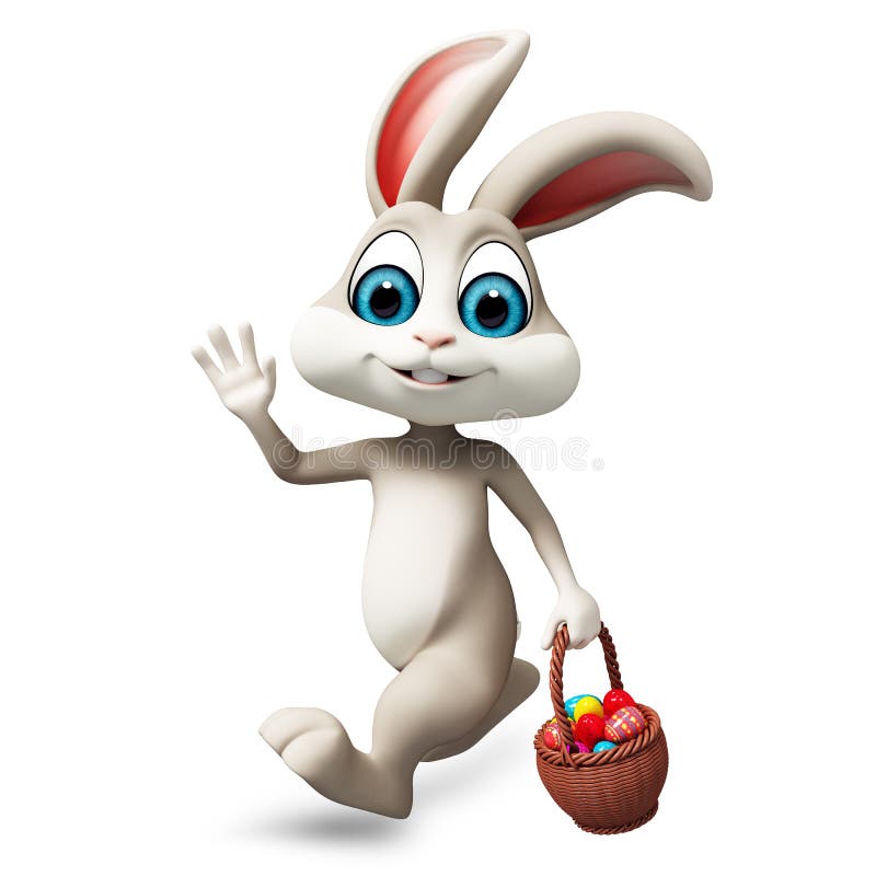 Easter bunny is running stock illustration. Illustration of sweet ...