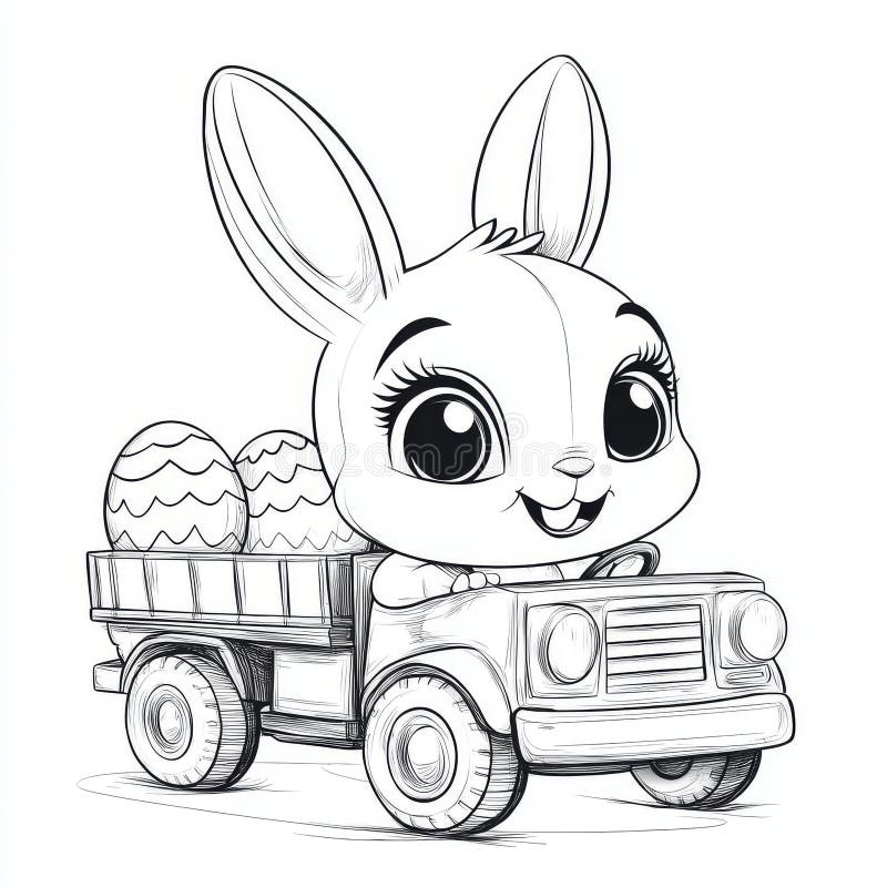 The Easter Bunny S Egg Delivery Features an Adorable Bunny Driving a ...