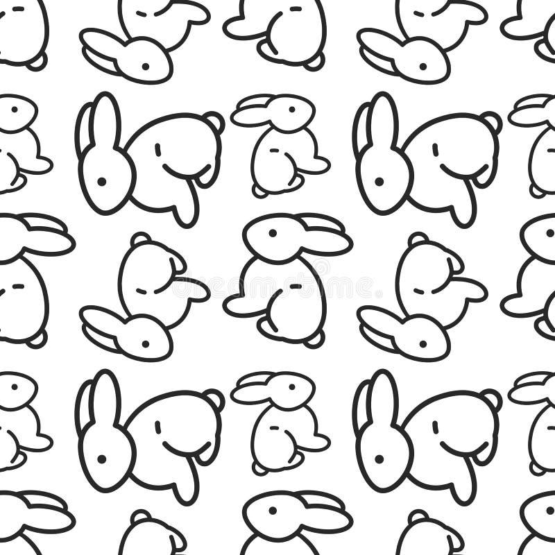 Easter Bunny Seamless Pattern Stock Vector - Illustration of animal ...