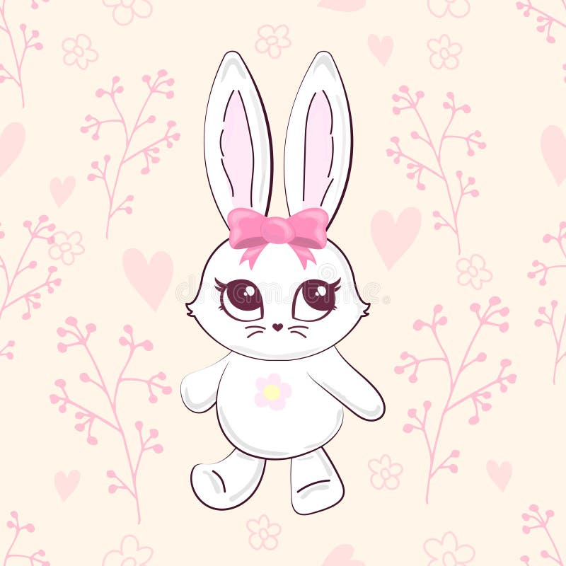 Easter Bunny Set in Simple One Line Style. Rabbit Icon. Vector ...