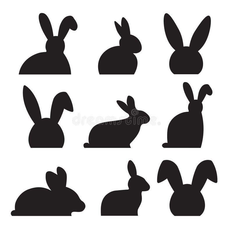 Easter bunny silhouette stock vector. Illustration of card - 143142621