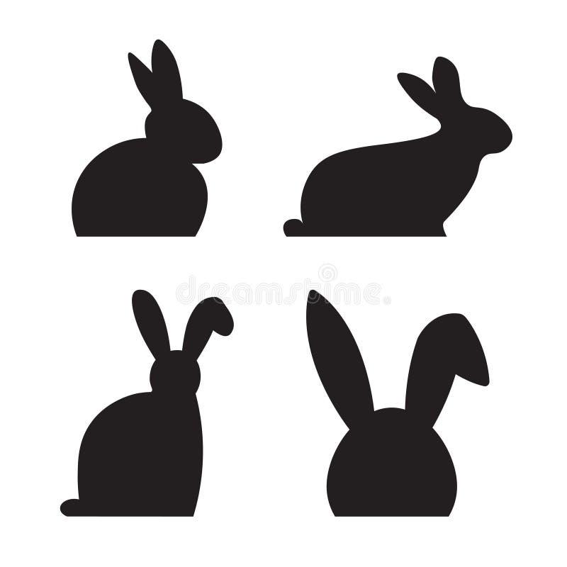 Easter bunny silhouette stock vector. Illustration of silhouette ...