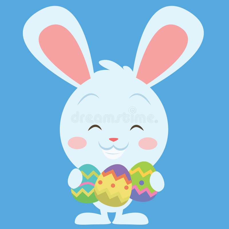 Easter Bunny Smiling Character Vector Stock Vector - Illustration of ...