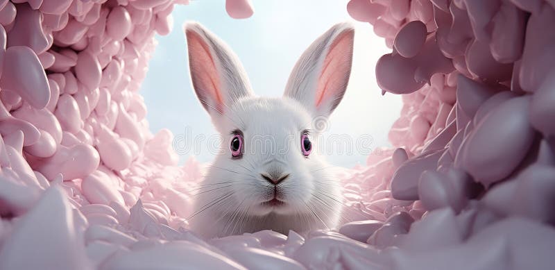 Easter Bunny in the Snow Easter Bunny in a Garden Stock Illustration ...