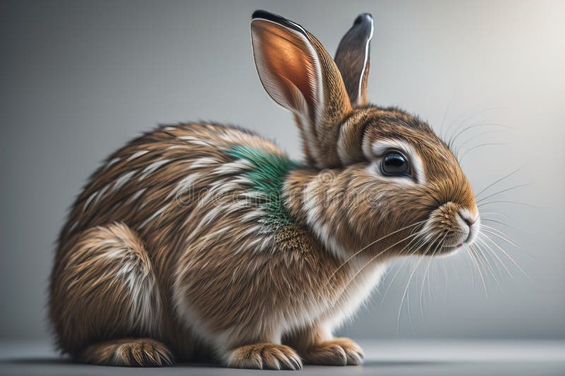 Easter Bunny on a Solid Color Background. Ai Generative Stock ...