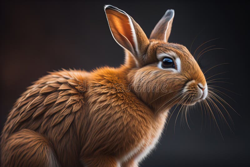 Easter Bunny on a Solid Color Background. Ai Generative Stock ...