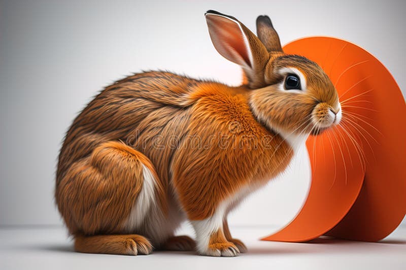 Easter Bunny on a Solid Color Background. Ai Generative Stock ...