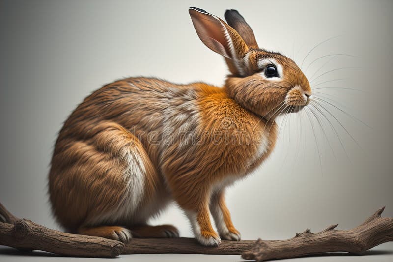 Easter Bunny on a Solid Color Background. Ai Generative Stock ...