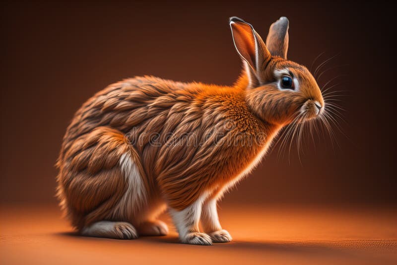 Easter Bunny on a Solid Color Background. Ai Generative Stock ...