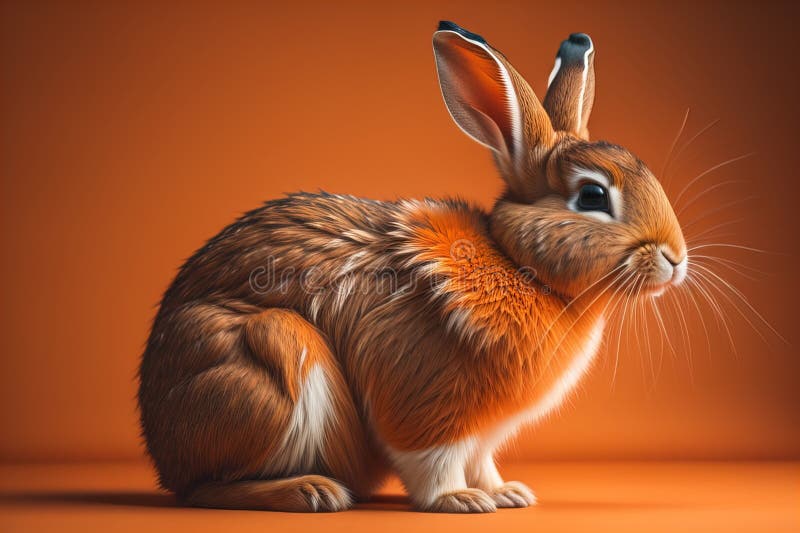 Easter Bunny on a Solid Color Background. Ai Generative Stock ...