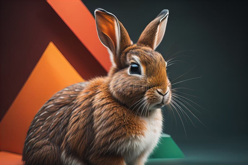 Easter Bunny on a Solid Color Background. Ai Generative Stock ...