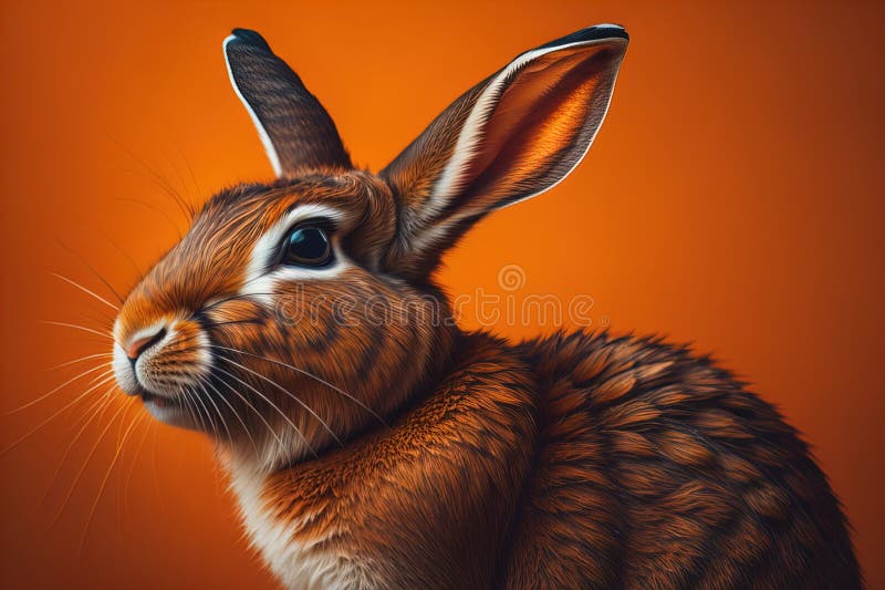 Easter Bunny on a Solid Color Background. Ai Generative Stock ...