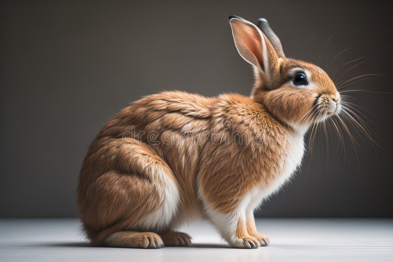 Easter Bunny on a Solid Color Background. Ai Generative Stock ...