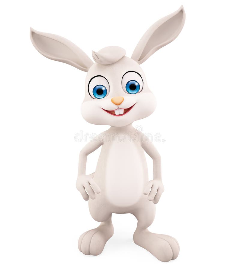 Easter Bunny with Standing Pose Stock Illustration - Illustration of ...