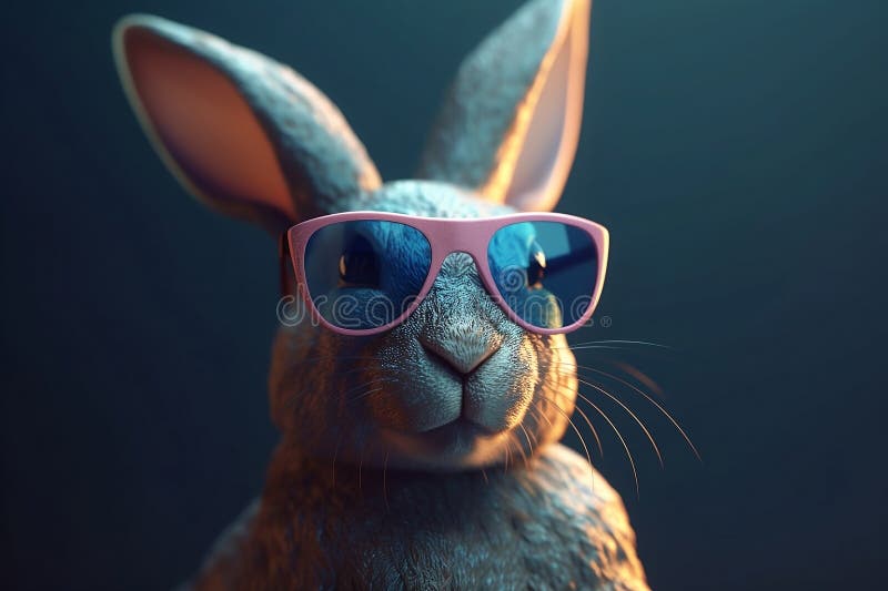 Easter Bunny in Sunglasses. Generative AI. Stock Illustration ...