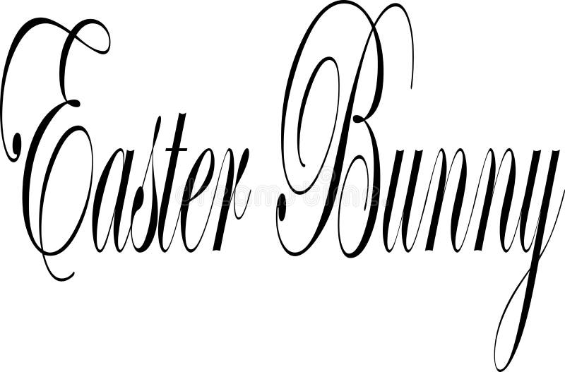 Easter Bunny Text Sign Illustration Stock Vector - Illustration of ...