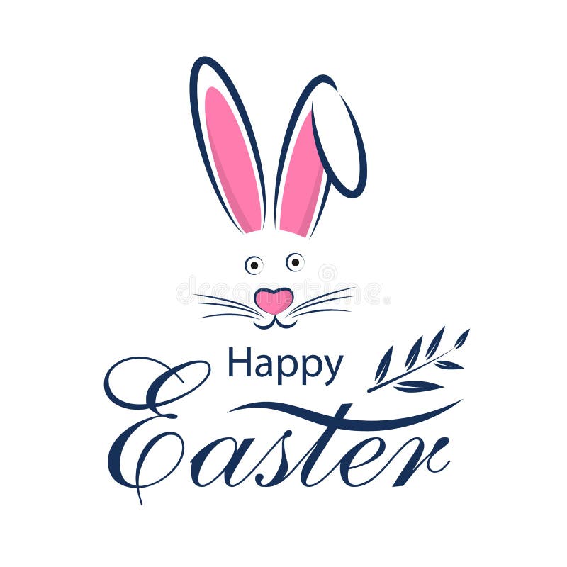 Easter Bunny and Typography Stock Vector - Illustration of celebrate ...