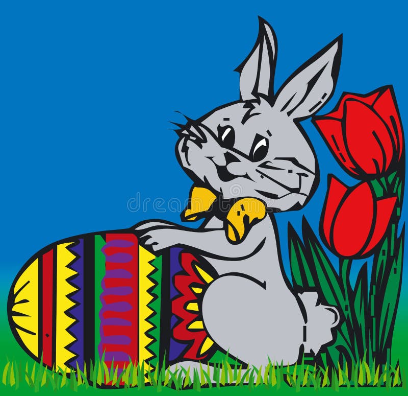 Happy bunny easter symbol stock vector. Illustration of character - 4345401