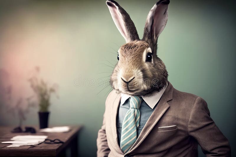 Easter Bunny Wearing a Business Suit,Generative AI Stock Illustration ...