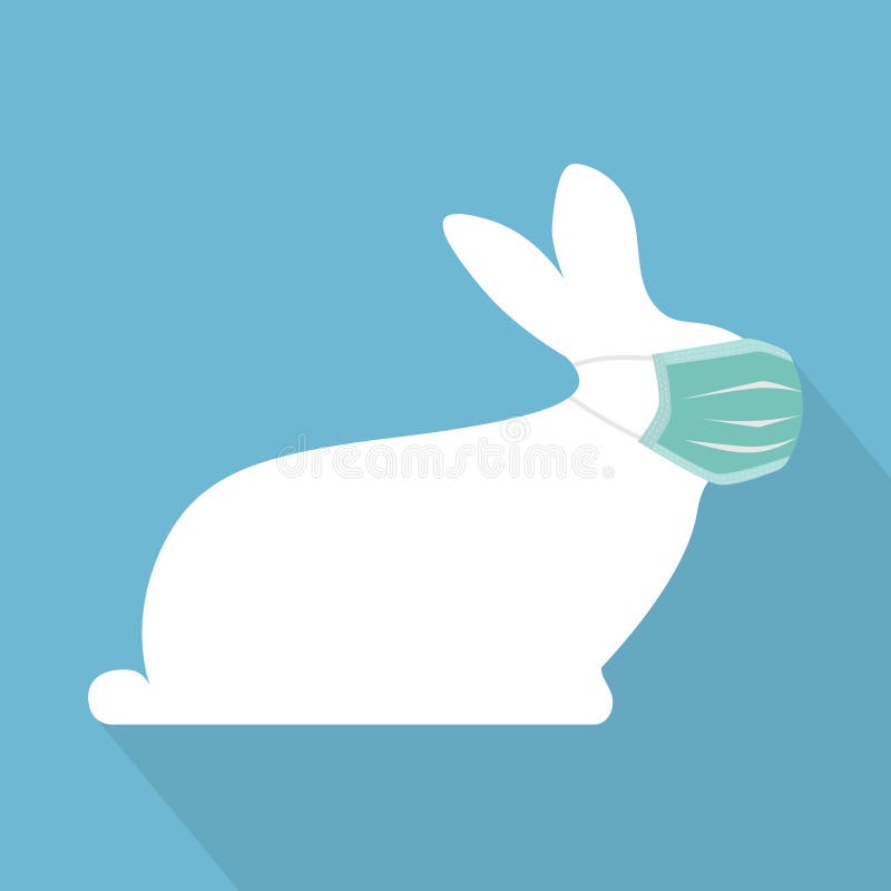 Easter Bunny Wearing Protective Medical Mask Stock Vector ...