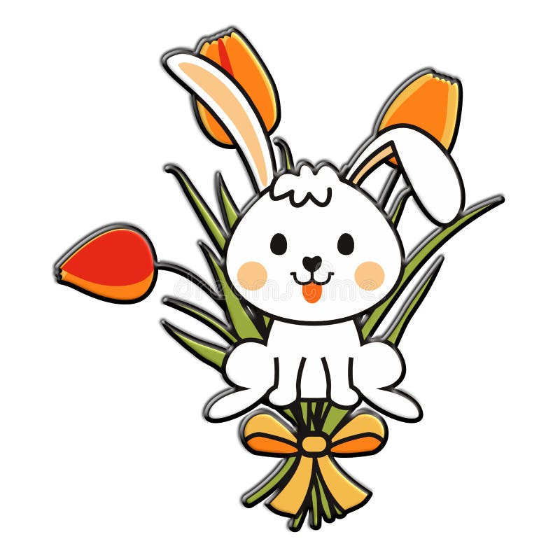 Easter Bunny, White Background, Illustration Stock Illustration ...