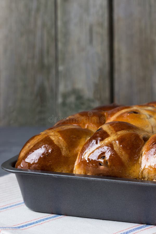 Easter Buns in the Form for Baking. Stock Image - Image of dessert ...