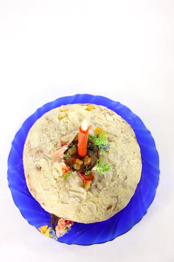 Easter Cake with a Candle for Easter Stock Image - Image of batch ...