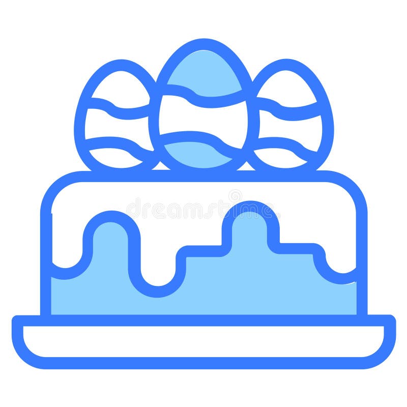 Easter Cake, Cake, Eggs Blue Outline Simple Icon Stock Vector ...