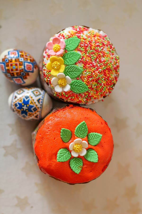A Ukrainian Paska Cake with Easter Eggs - Easter - Ukraine - Orthodox ...