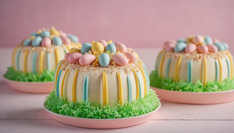 Easter Cake, Easter Eggs, Decorating. Easter Abstract Blurred ...