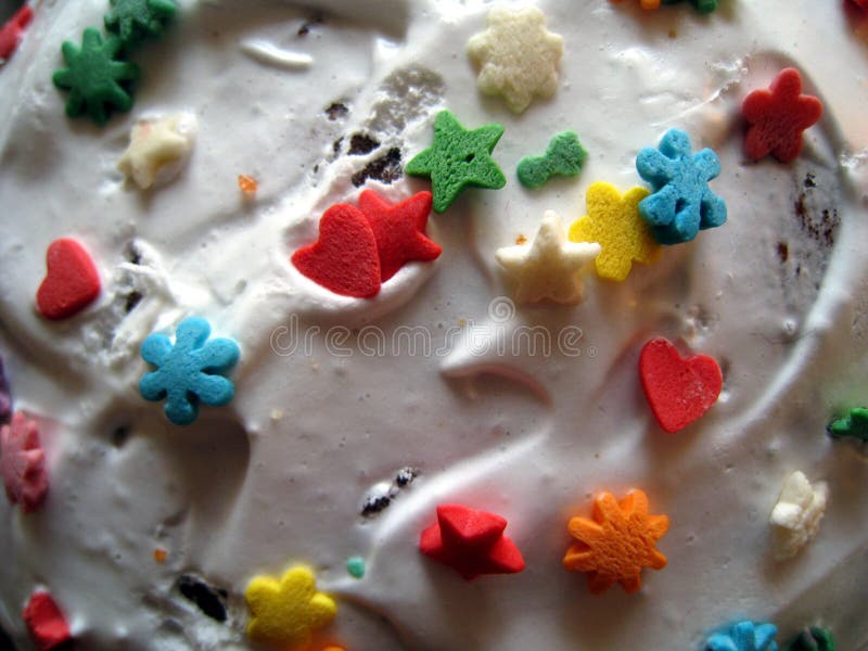 Easter Cake Icing with Colored Candy Stock Photo - Image of star, cream ...