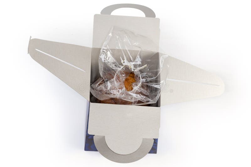 Easter Cake in the Open Cardboard Packaging, Top View Stock Image ...