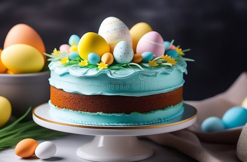 Easter Cake, Showcasing Details of the Decor and Its Appetizing ...