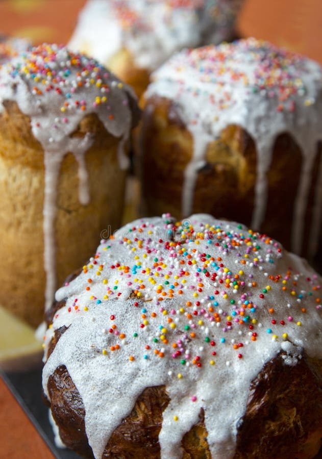 Easter Cake on the Table in the Celebration of Christ`s Resurrec Stock ...