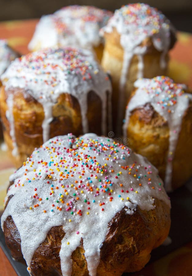 Easter Cake on the Table in the Celebration of Christ`s Resurrec Stock ...