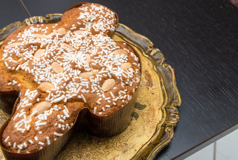 Easter Cake on a Tray, Colomba Pasquale - Italy Stock Image - Image of ...
